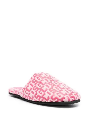 Gcds Monogram-pattern Slippers - Pink