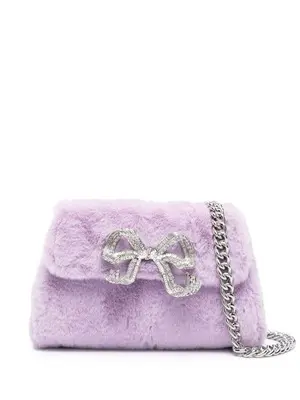 SELF-PORTRAIT Fluffy Bow Shoulder Bag