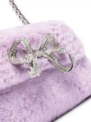 SELF-PORTRAIT Fluffy Bow Shoulder Bag