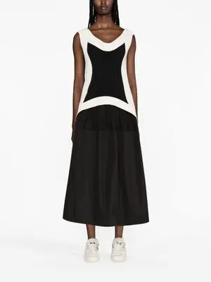 JIL SANDER Tiered Cotton Midi Skirt