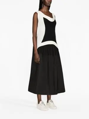 JIL SANDER Tiered Cotton Midi Skirt