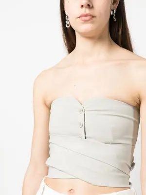 Philosophy Di Lorenzo Serafini Strapless Cropped Top - Grey