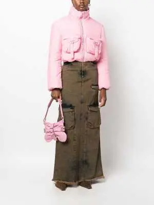 Gcds Maxi Denim Cargo Skirt