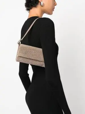 Benedetta Bruzziches Vittissima Rhinestone Shoulder Bag - Gold