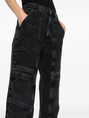 AGOLDE Cooper Cargo Straight Jeans - Black