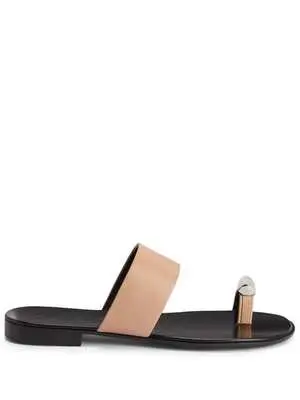 Giuseppe Zanotti Silver Tone Slides Slipper