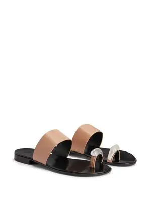 GIUSEPPE ZANOTTI Norbert Leather Toe-loop Sandals - Black