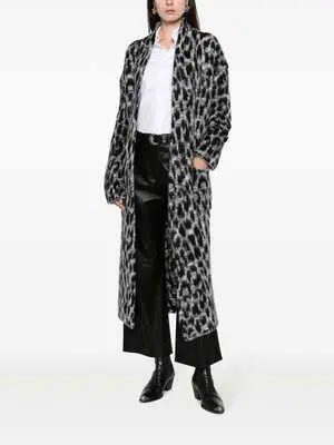 Zadig&Voltaire Leopard-print Cardigan Coat - Grey