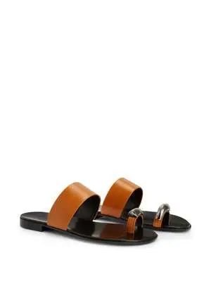 GIUSEPPE ZANOTTI Norbert Leather Toe-loop Sandals - Black