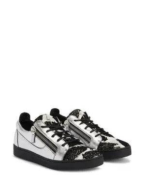 GIUSEPPE ZANOTTI Frankie Double-zip Low-top Sneakers - Silver