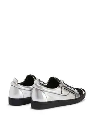 GIUSEPPE ZANOTTI Frankie Double-zip Low-top Sneakers - Silver