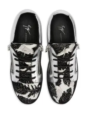 GIUSEPPE ZANOTTI Frankie Double-zip Low-top Sneakers - Silver