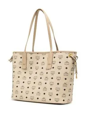 Mcm Medium Liz Monogram Tote Bag - Neutrals