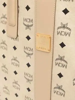 Mcm Medium Liz Monogram Tote Bag - Neutrals