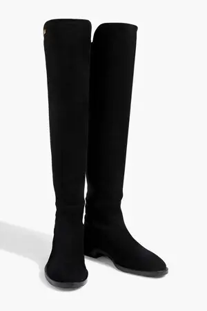 STUART WEITZMAN Keelan Microstretch And Suede Over-the-knee Boots - Black