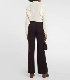 Chloé Wool And Cashmere Straight-leg Pants