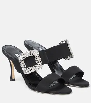 Manolo Blahnik Gable Embellished Sandals - Black