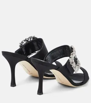 Manolo Blahnik Gable Embellished Sandals - Black