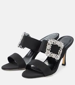 Manolo Blahnik Gable Embellished Sandals - Black