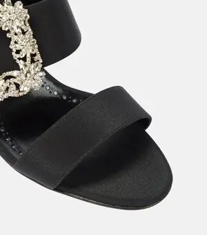 Manolo Blahnik Gable Embellished Sandals - Black