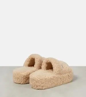 Balenciaga Logo Slides - Beige