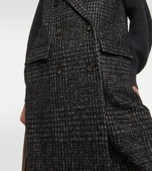 Brunello Cucinelli Checked Wool-blend Coat