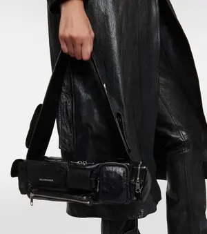 Balenciaga Superbusy Xs Leather Shoulder Bag - Black | Editorialist