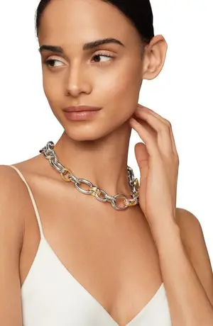 David Yurman Mercer Mixed Metal Link Necklace