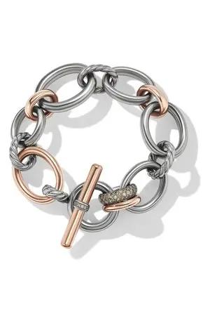 David Yurman David Yurman Mercer Mélange Link Bracelet Sterling Silver/18k Rose Gold