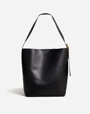 Madewell Leather Bucket Tote - True Black