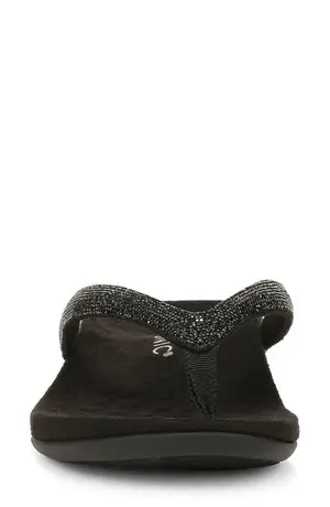 Vionic Dillon Shine Flip Flop - Black