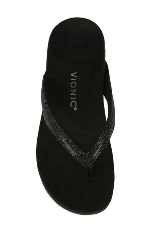 Vionic Dillon Shine Flip Flop - Black