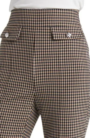 BOSS Tubeka Check Print Straight Leg Trousers