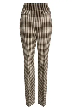 BOSS Tubeka Check Print Straight Leg Trousers
