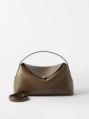 TOTEME Toteme - T-lock Large Grained-leather Cross-body Bag - Womens - Beige - ONE SIZE - Beige