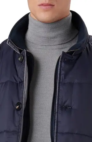 Bugatchi Water Repellent Quilted Jacket - Navy