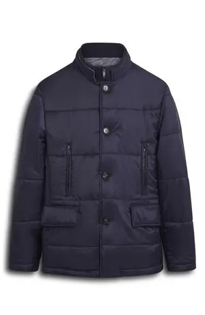 Bugatchi Water Repellent Quilted Jacket - Navy