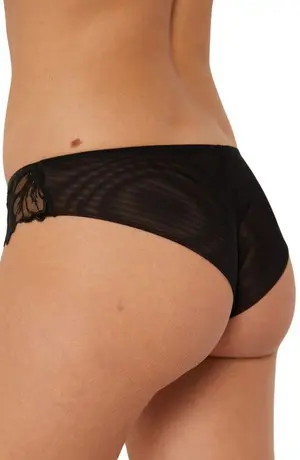 ETAM Amaryllis Lace & Satin Hipster Panties - Black