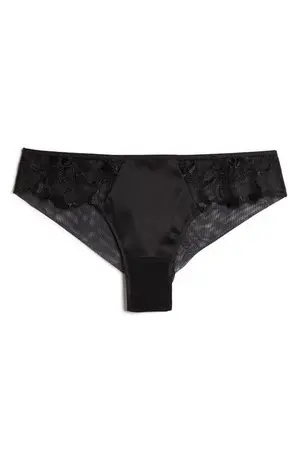 ETAM Amaryllis Lace & Satin Hipster Panties - Black