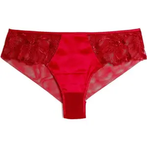 ETAM Amaryllis Lace & Satin Hipster Panties - Red