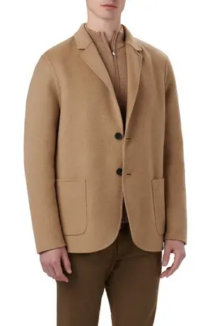 Bugatchi Wool Blend Double Button Blazer Camel