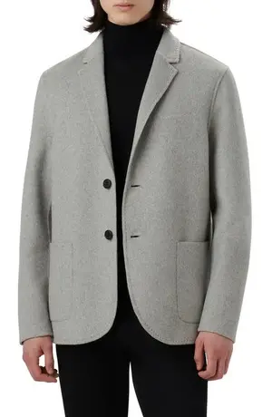 Bugatchi Wool Blend Double Button Blazer - Platinum