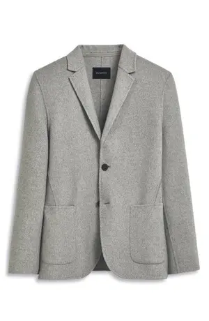 Bugatchi Wool Blend Double Button Blazer - Platinum
