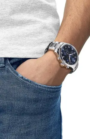 TISSOT Chrono Xl Collection Chronograph Bracelet Watch - Silver/blue/silver