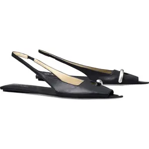 Tory Burch Pierced Slingback Flat - Perfect Black/silver