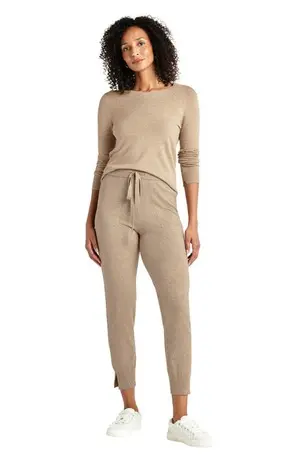 Splendid Knit Sweater Joggers - Heather Camel