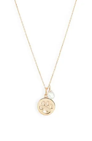Anzie Paw Pendant Necklace - Gold