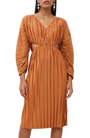 French Connection Regi Pleated Cutout Dress
