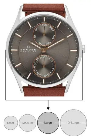 Skagen Holst' Multifunction Leather Strap Watch