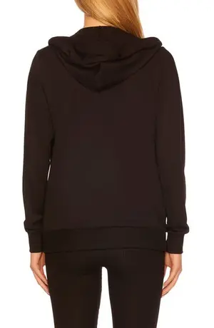 Susana Monaco Rib Trim Full Zip Hoodie